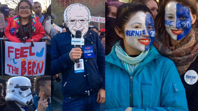 Sights and sounds from the Bernie Sanders rally in Washington Square ...