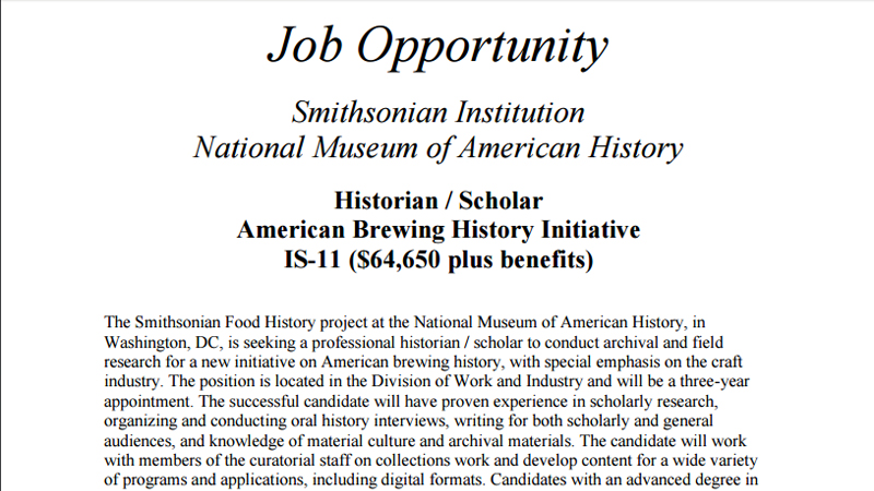 Mike Babchik's cover letter for beer historian position at The ...