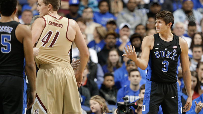 Duke's Grayson Allen suspended indefinitely after tripping Elon player ...