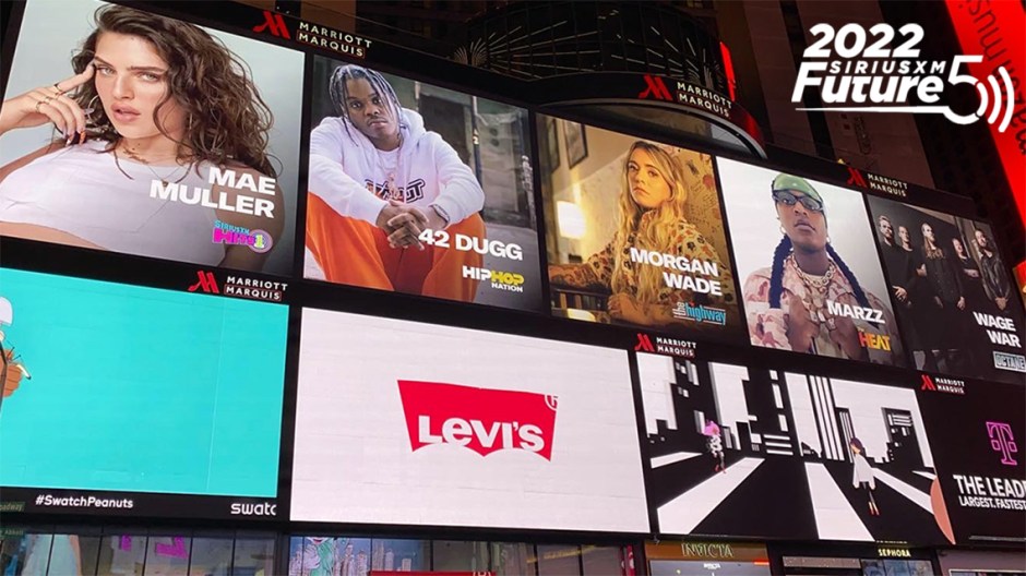 Check out SiriusXM's Future 5 billboard in NYC, dedicated to breakout ...
