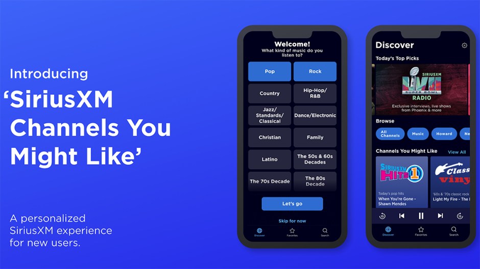 SXM App Offers Personalization Feature for New Users | SiriusXM
