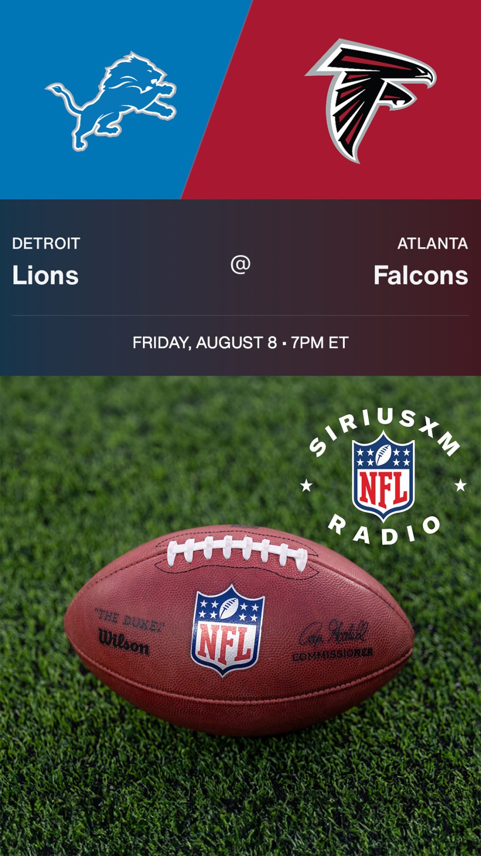Listen Live: Lions-Falcons NFL Radio Broadcast (8/8/25)