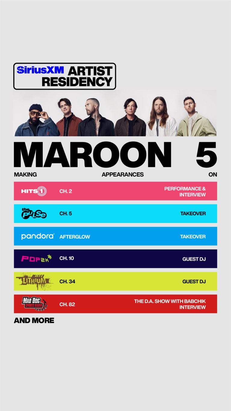 SiriusXM Artist Residency: Maroon 5